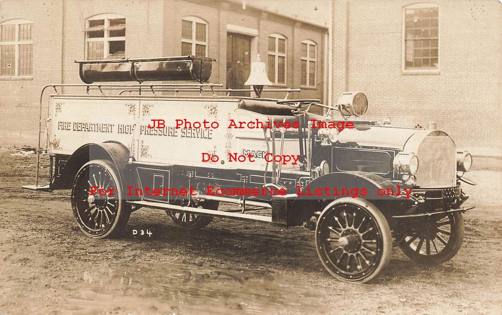 Advertising Postcard, RPPC, International Motor Co Mack Fire Truck,New ...