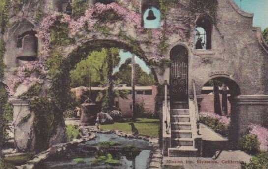 California Riverside The Arch Mission Inn Handcolored Albertype ...