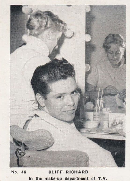 Cliff Richard At BBC TV Make Up Studio Haircut Old Cigarette Photo ...