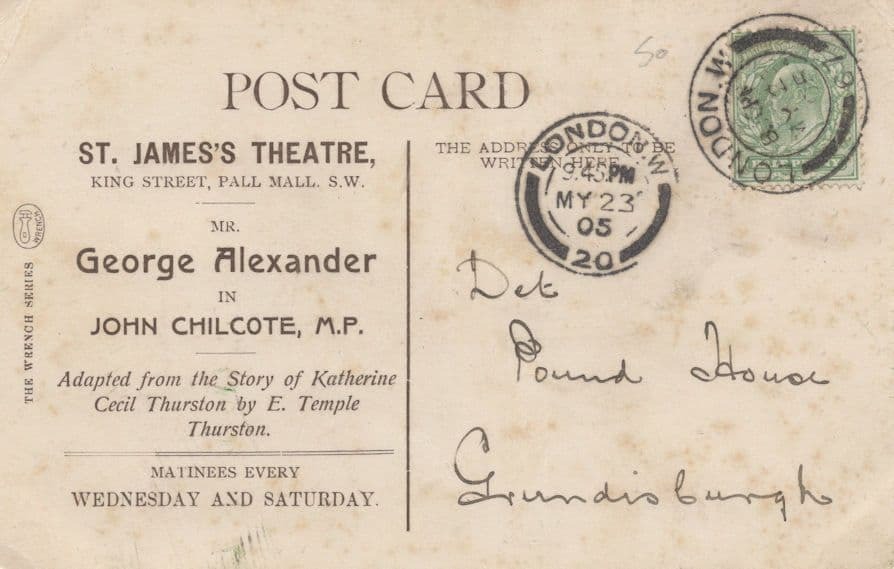 George Alexander at St James Theatre London Advertising Postcard ...