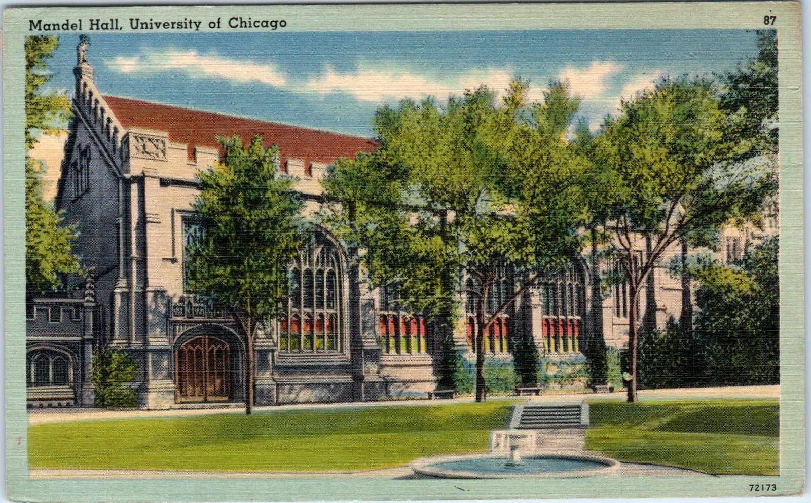 CHICAGO, IL Illinois MANDEL HALL University of Chicago 1945 Linen ...