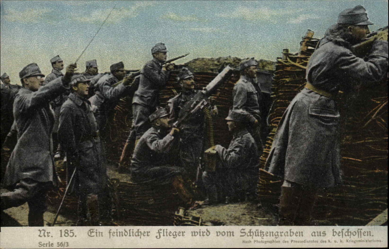 Trench Warfare WWI German Troops Guns, Artillery #185 Ser 53/3 c1915 ...