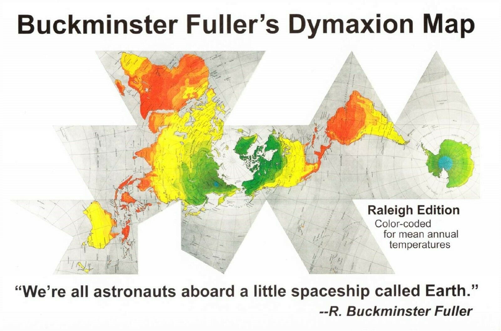 Postcard of Dymaxion World Map by Buckminster Fuller - POSTCARD ...