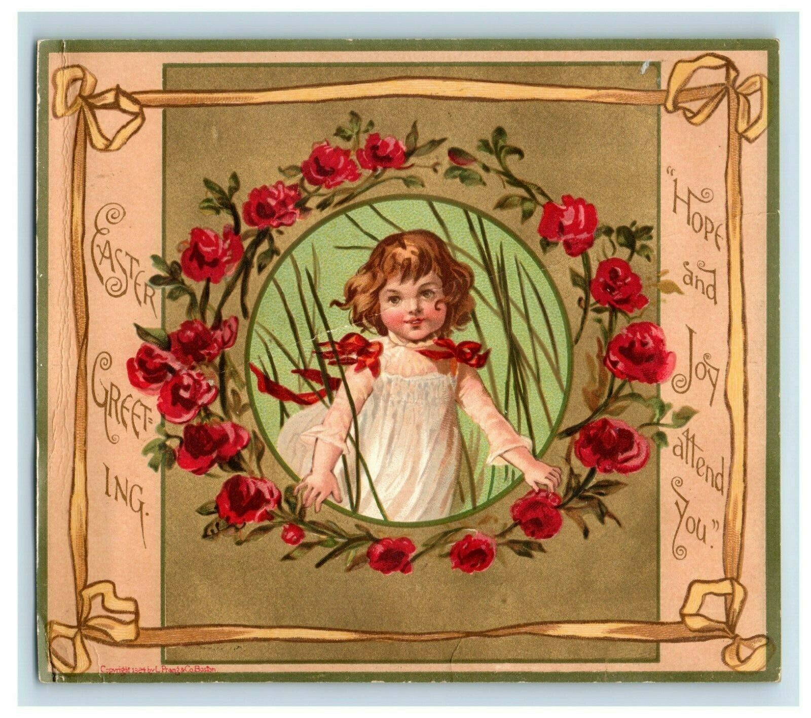1880's Fab Graphical Victorian Easter Adorable Girl 7A | Ephemera ...