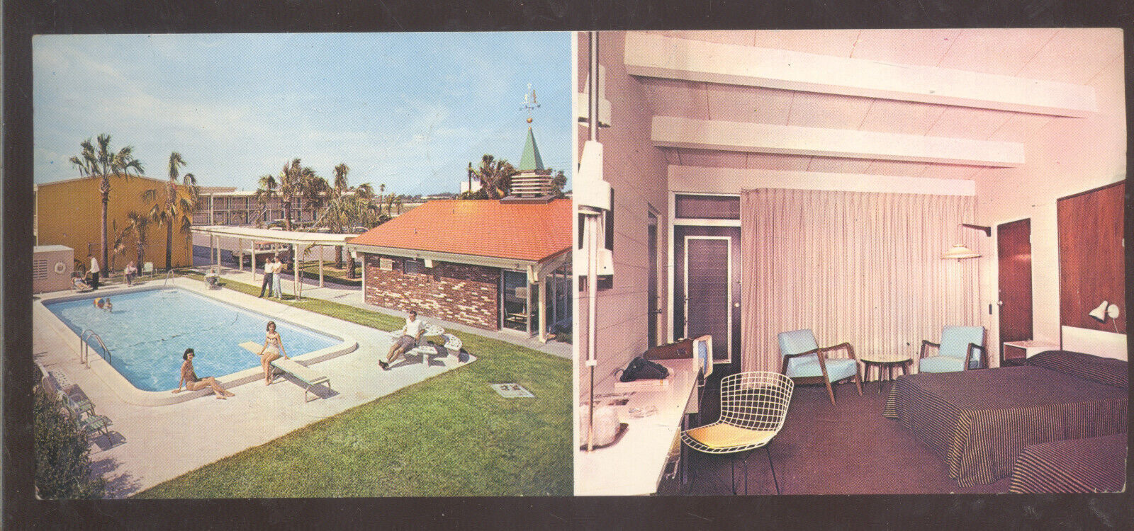 Tampa Florida Howard Johnson's Motel Interior Swimming Pool Advertising ...