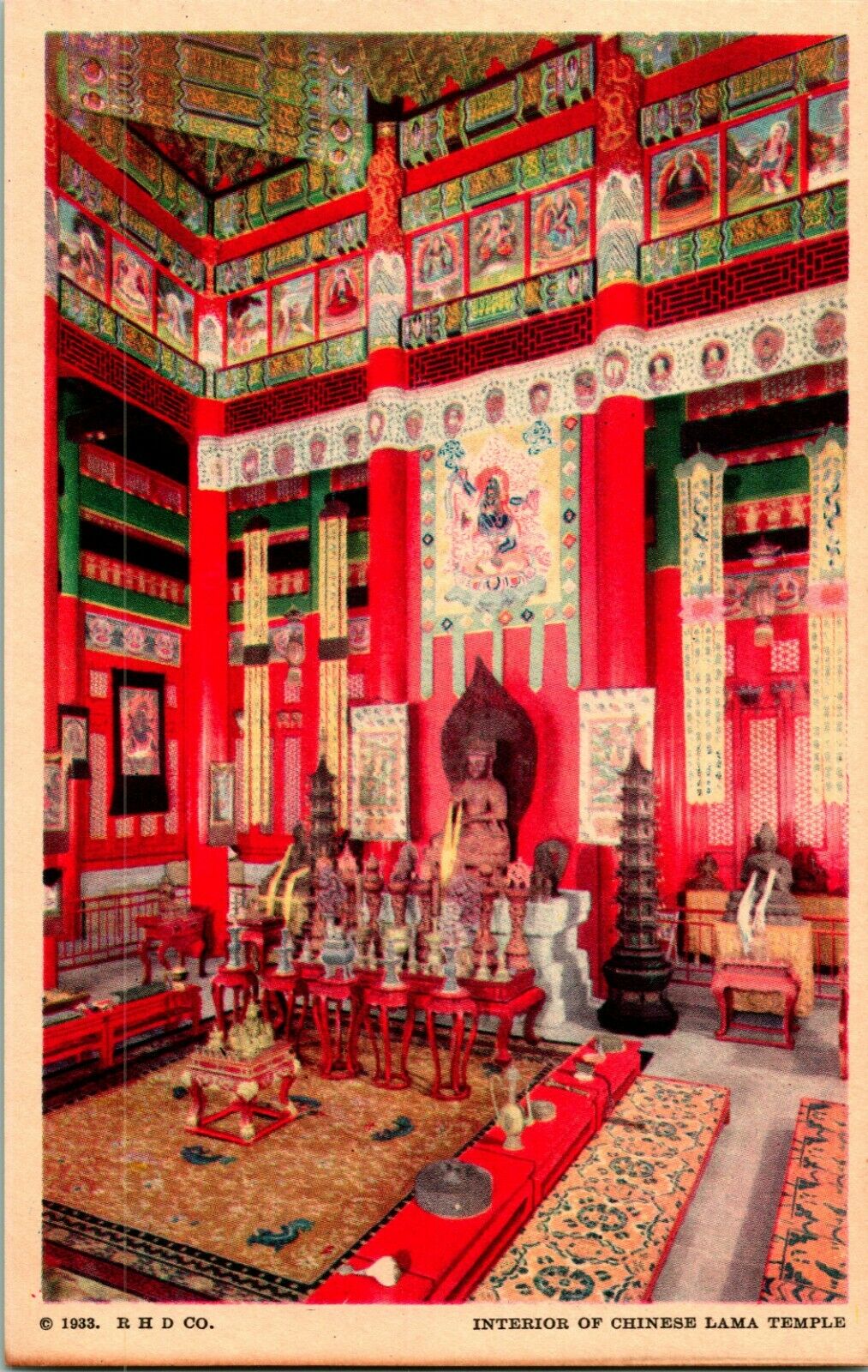 Vtg Postcard - INTERIOR OF CHINESE LAMA TEMPLE Chicago World's Fair ...
