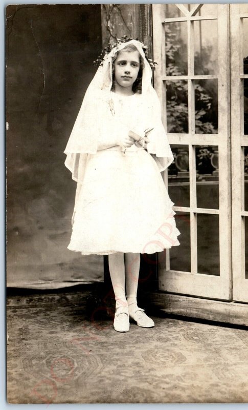 ID'd c1910s Cute Young Girl RPPC Church Confirmation Real Photo PC ...