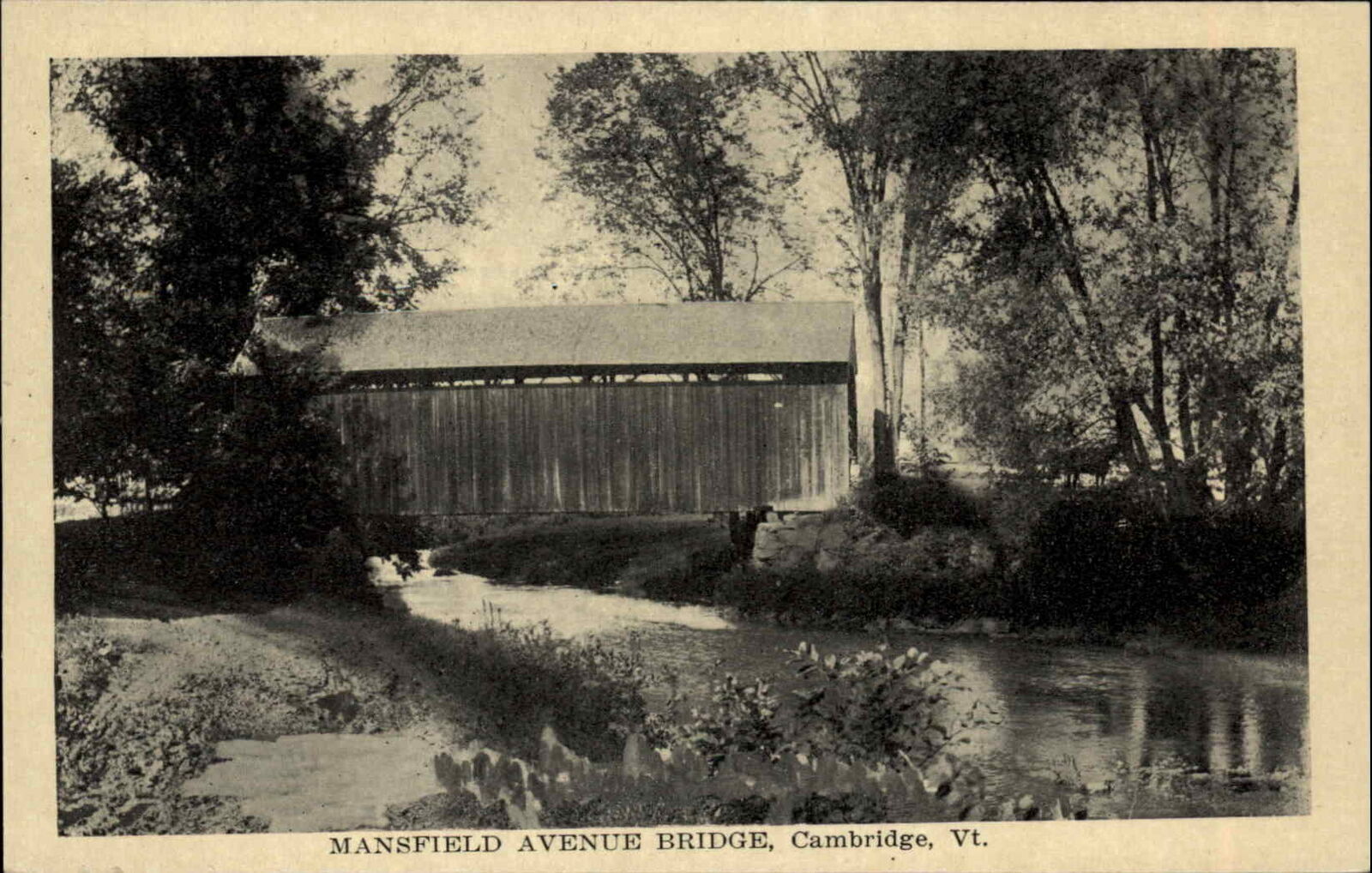 Cambridge Vermont VT Mansfield Avenue Covered Bridge Vintage Postcard ...