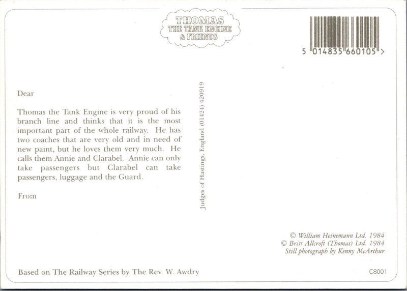 Children's TV Postcard - Thomas The Tank Engine and Friends Animation ...