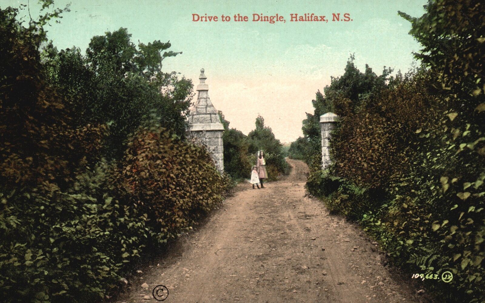 Vintage Postcard Drive To The Dingle Pathway Entrance Halifax Nova ...