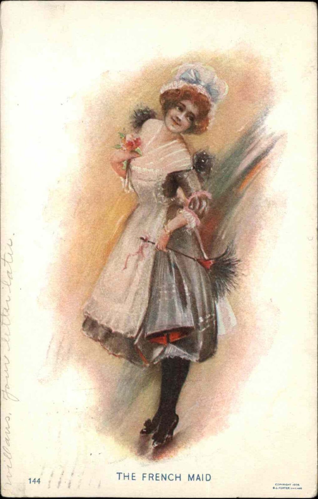 "The French Maid" Beautiful Woman in Maid Outfit c1910 Vintage Postcard ...