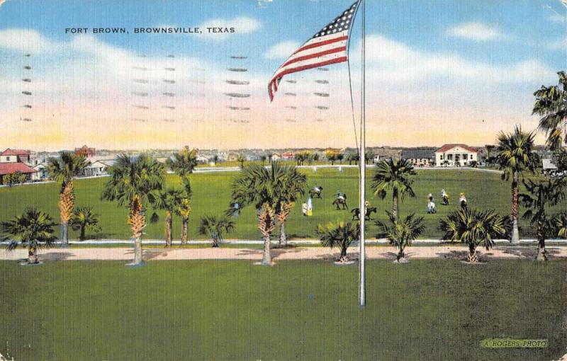 Brownsville Texas Fort Brown Flag Pole Antique Postcard K107255 ...
