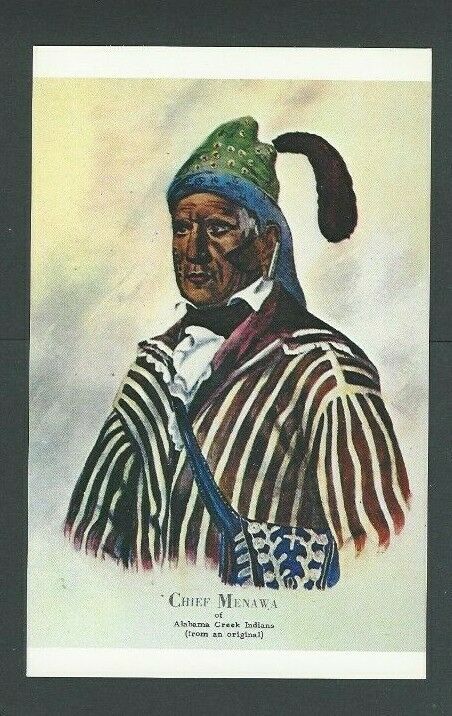 Ca 1964 Chief Menowa Of Alabama Creed Indian Tribe W/Plumed Hat & Pipe ...