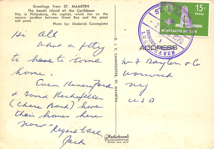 Beach island of the Caribbean Netherlands Antilles St Maarten Postcard ...