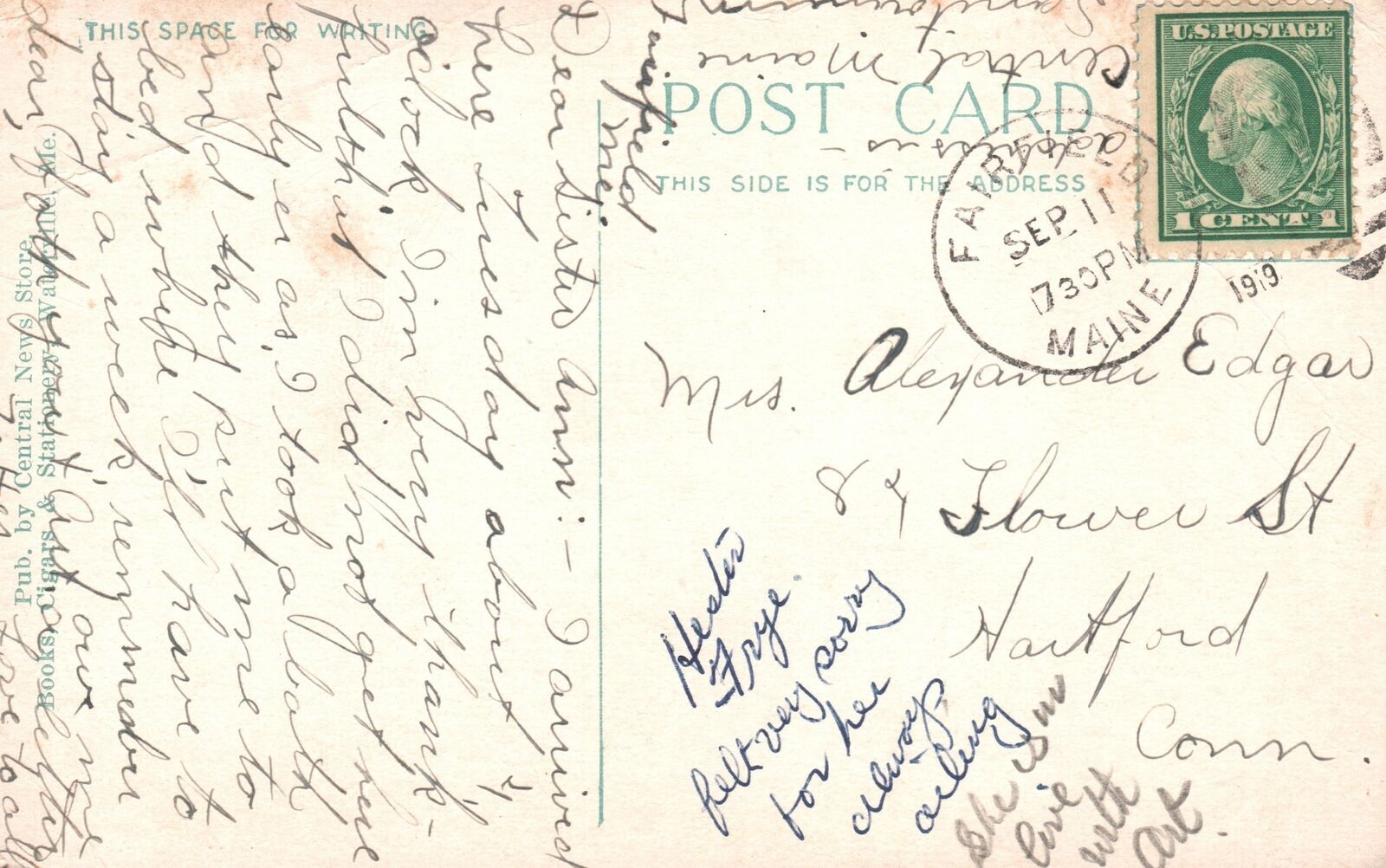 Vintage Postcard 1919 The Chapel Church Colby College Waterville Maine ...