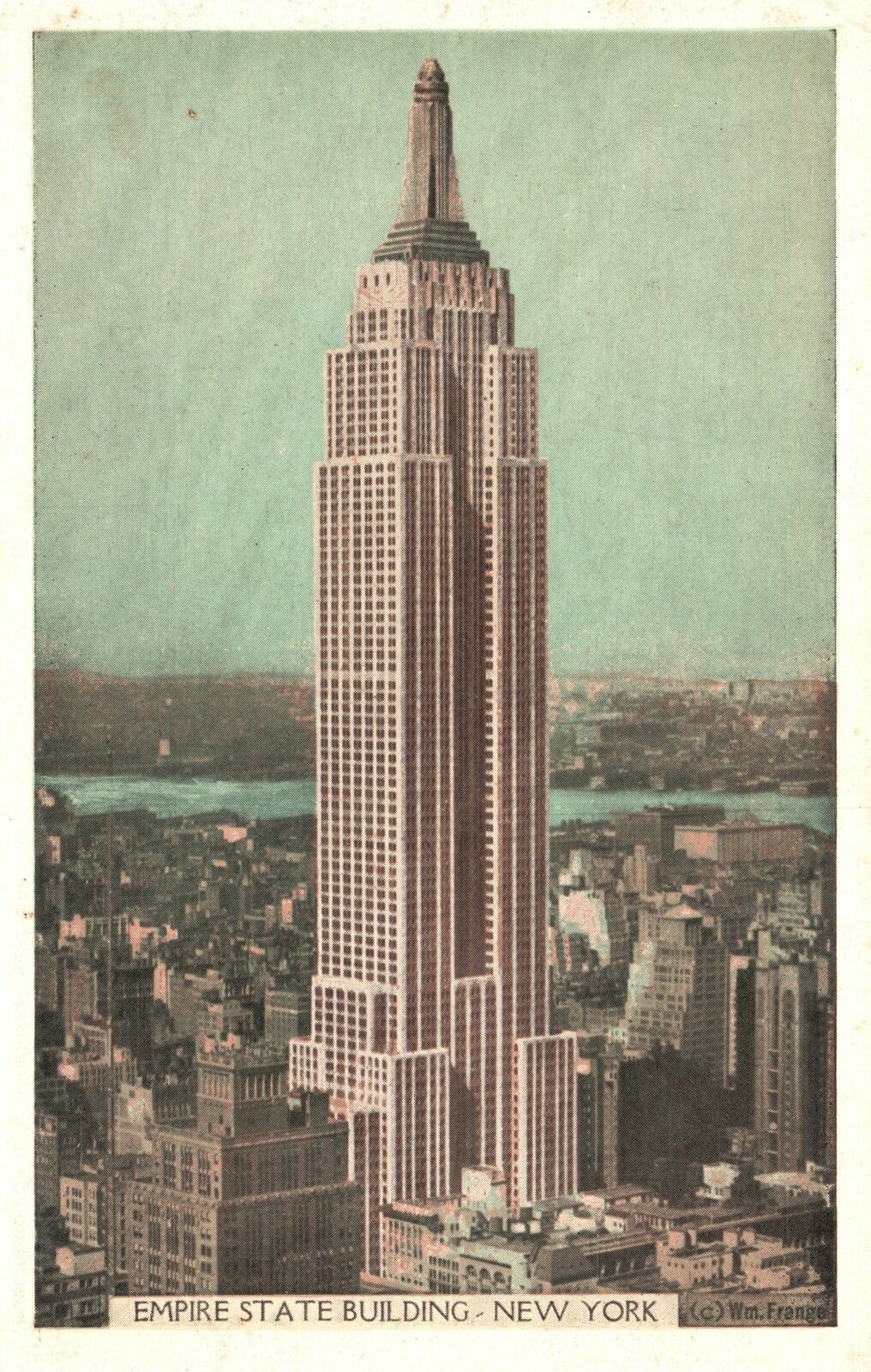 Vintage Postcard Empire State Building Tallest World Skyscraper New ...