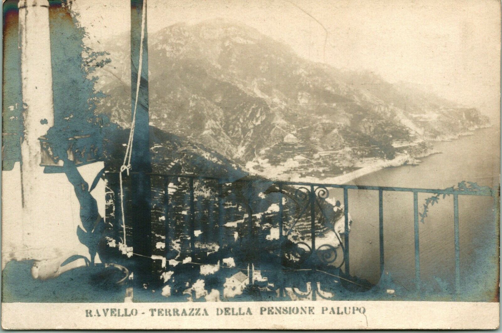 Vintage Real Photo Post Card RPPC Terraza Della Pensione Palupo Ravello ...