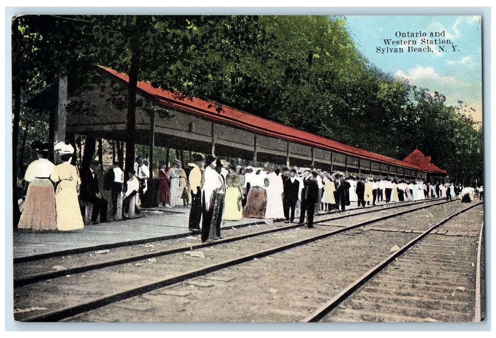 c1910's Ontarlo And Western Station Sylvan Beach New York NY Unposted ...