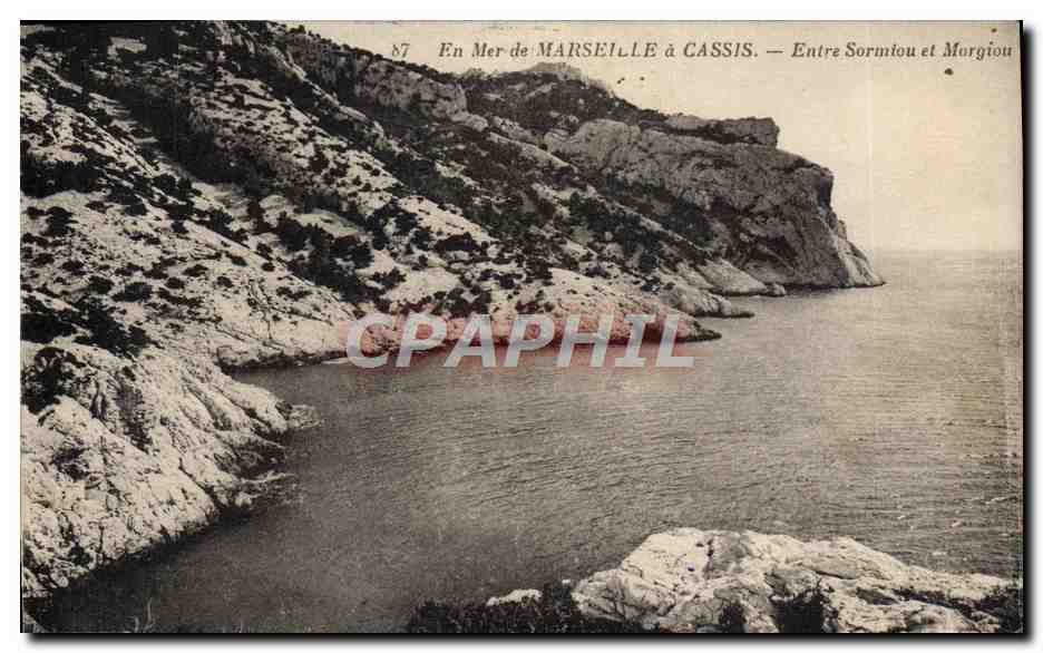 In Old Postcard Sea Marseille Cassis between Sormiou and Morgiou ...