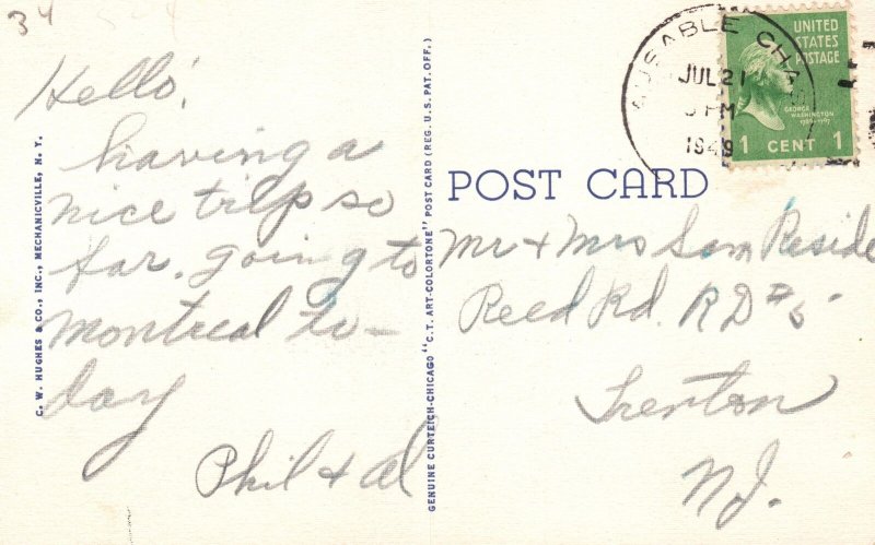 Vintage Postcard Table Rock Scenic Tourist Attraction Ausable Chasm New ...