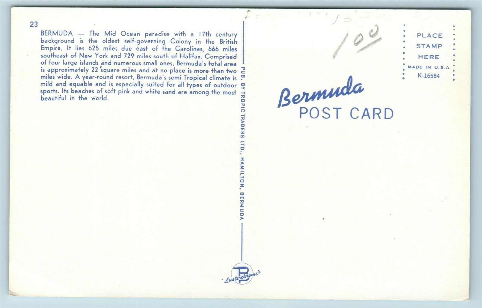 Postcard Map of Bermuda Islands Towns and Roads c1950s X4 | Latin ...