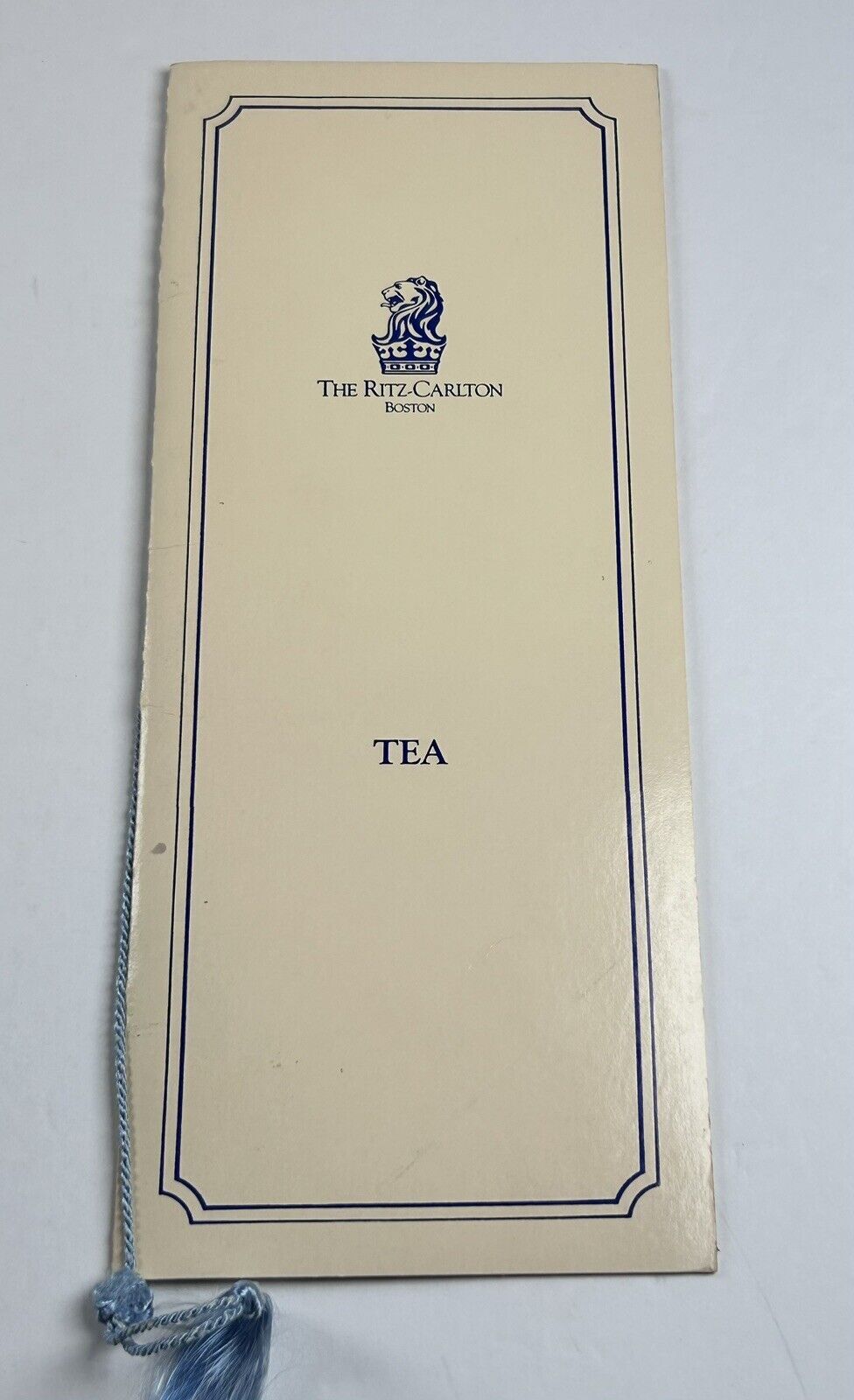 The Ritz Carlton Boston Tea Restaurant Menu | Ephemera - Menus ...
