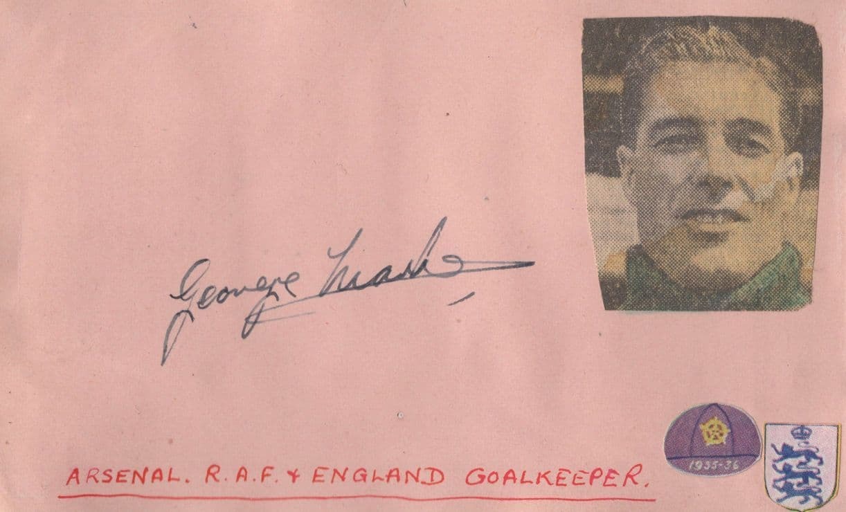 George Marks Arsenal Football Club WW2 RAF Goalkeeper Autograph ...