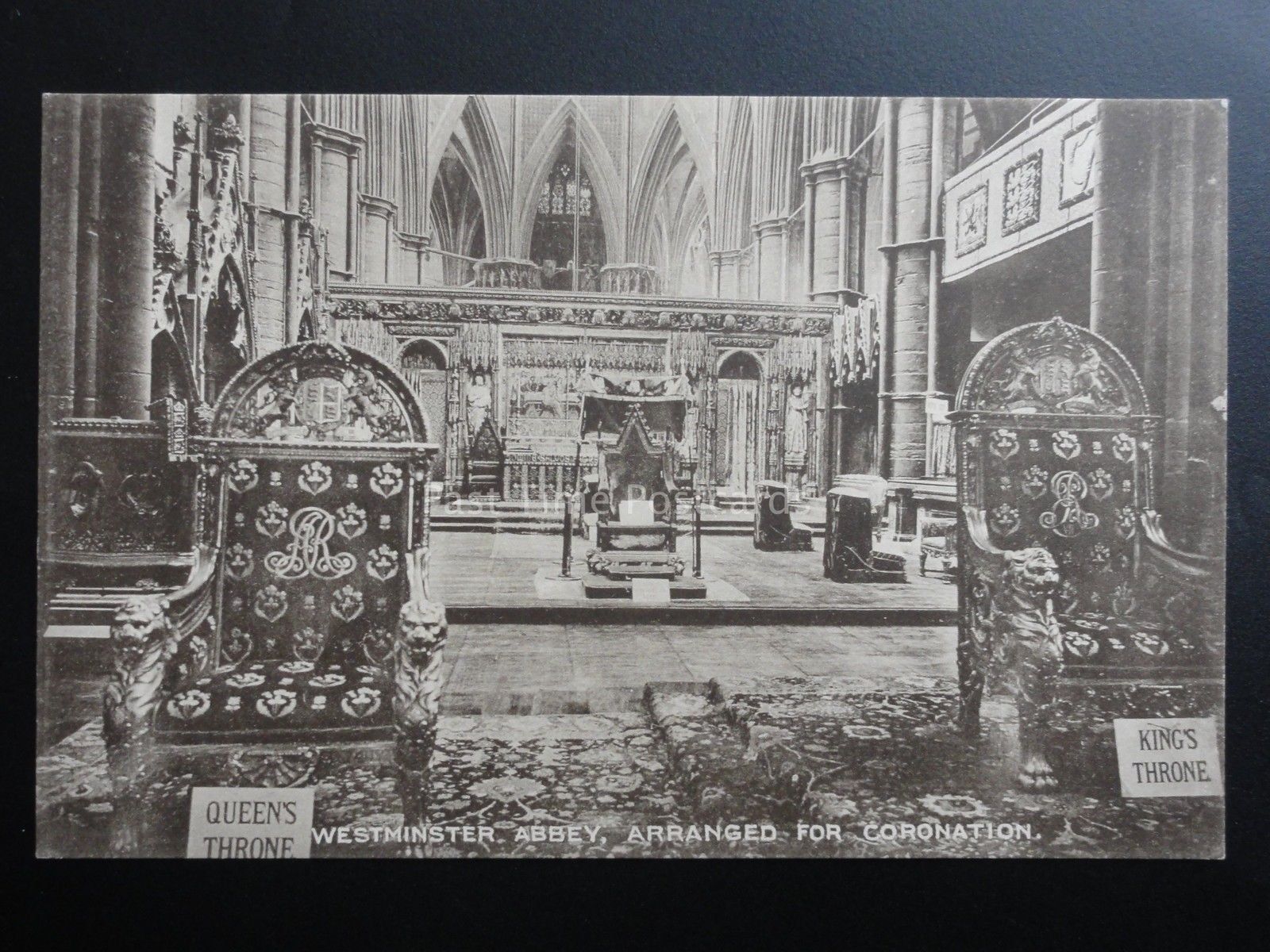 Westminster Abbey Arranged for Coronation KING & QUEENS THROWN - Old ...