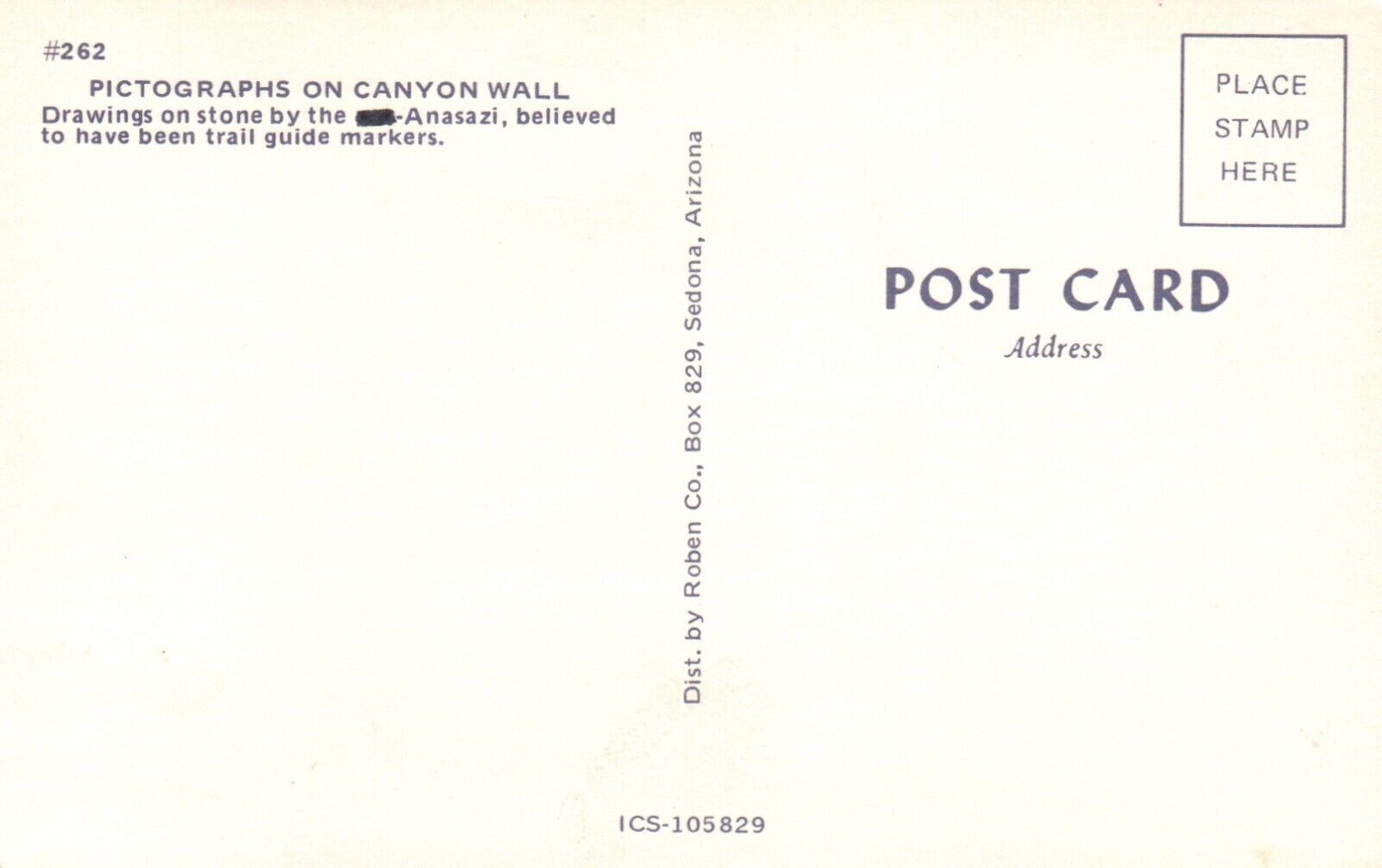 Postcard AZ Anasazi Pictographs on Canyon Wall Unposted Chrome Vintage ...