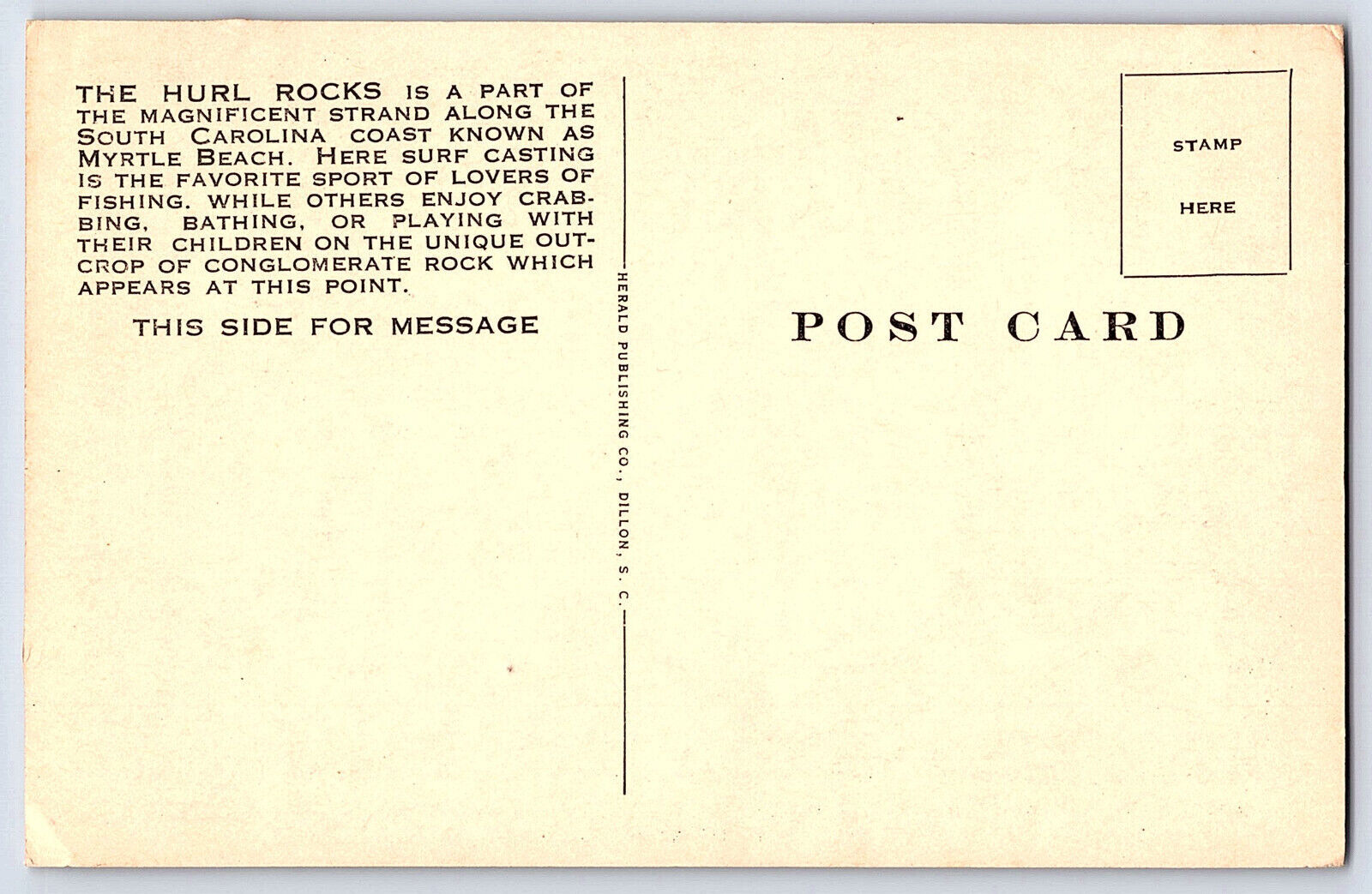 # Hurl Rocks Myrtle Beach Summer Morning South Carolina Postcard ...