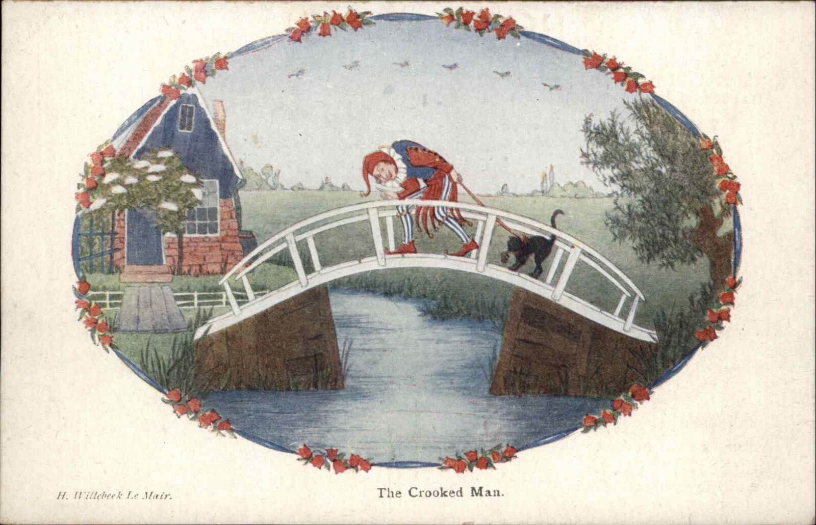 H Willebeek Le Mair Nursery Rhymes Crooked Man Jester Outfit Vintage ...