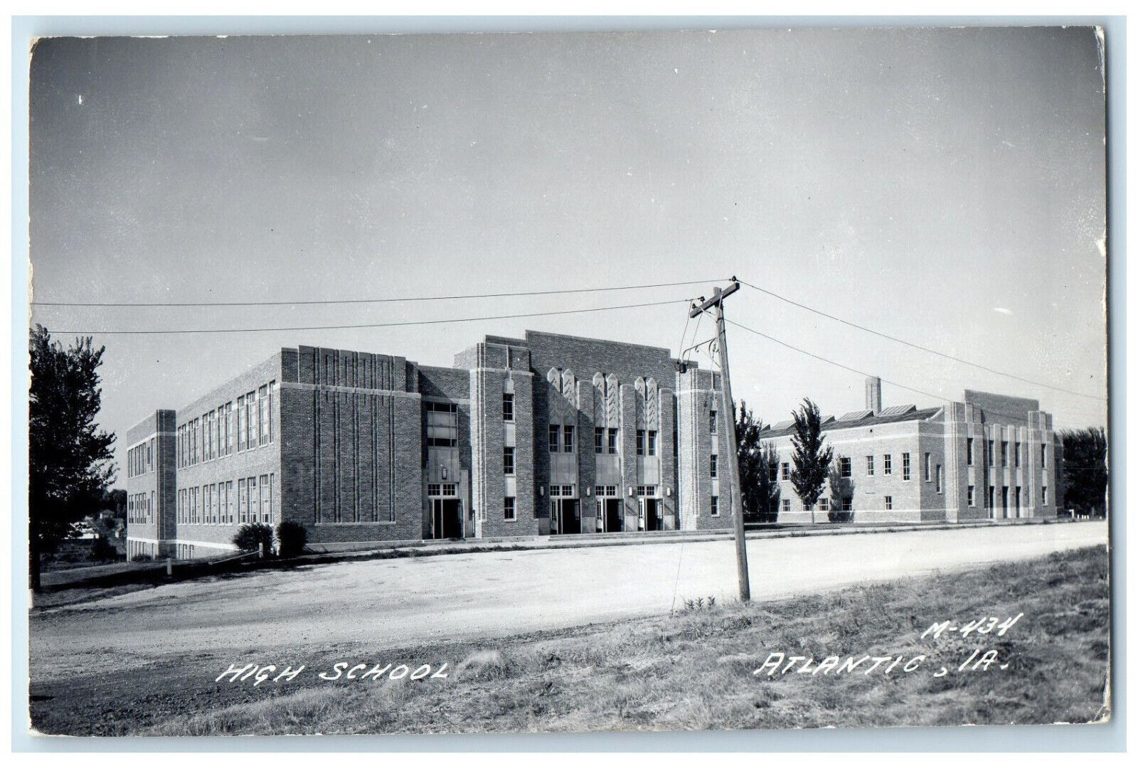 Atlantic Iowa IA RPPC Photo Postcard High School Building c1950's ...