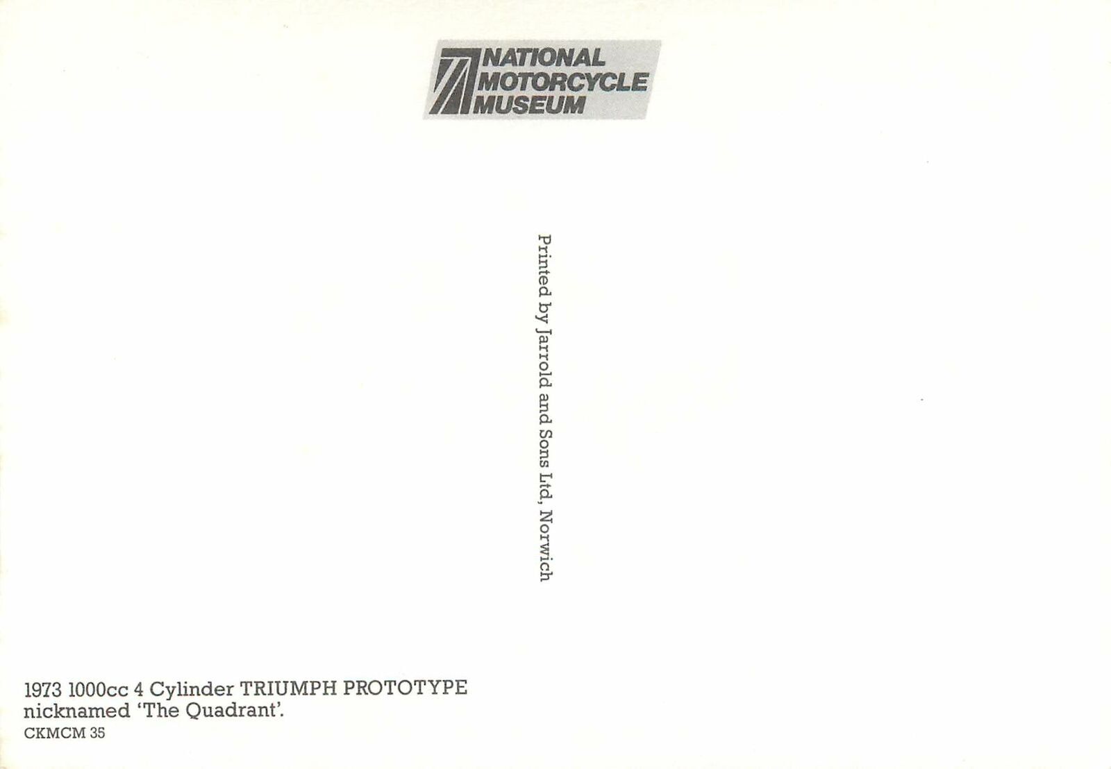 Motorcycle Postcard 1973 1000cc 4 cylinder Triumph prototype - The ...