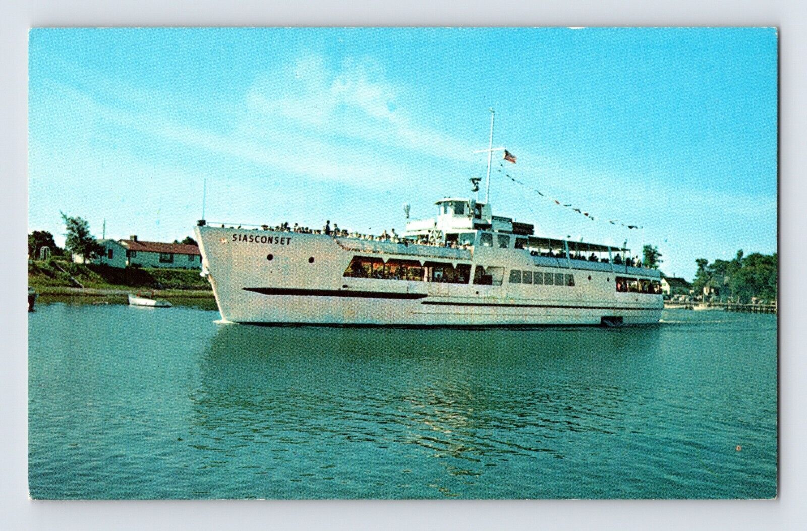 Postcard Massachusetts Cape Cod MA Hyannis Siaconset Ferry Boat 1960s ...