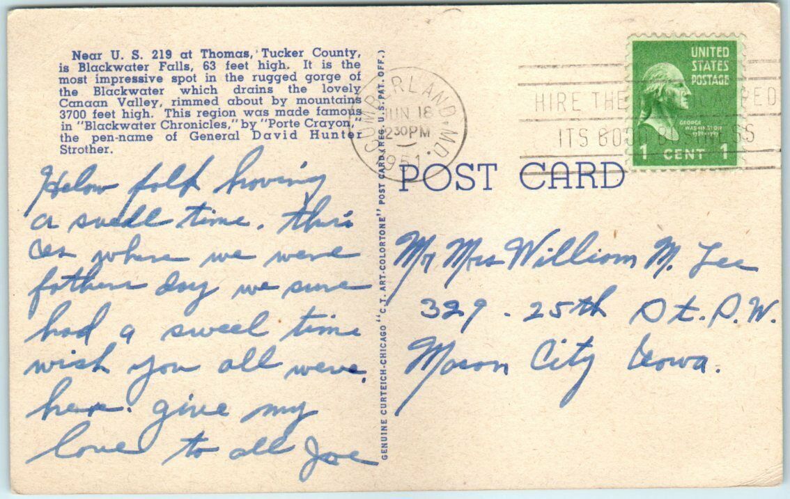 Postcard - Blackwater Falls, Tucker County, West Virginia | United ... Postcard - Blackwater Falls, Tucker County, West Virginia | United ...