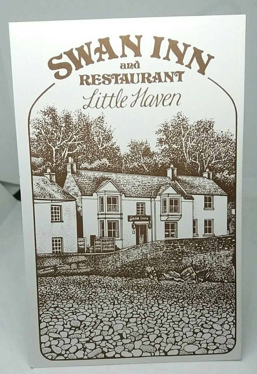 The Swan Inn Little Haven Pembrokeshire Wales Vintage Art Advertising ...