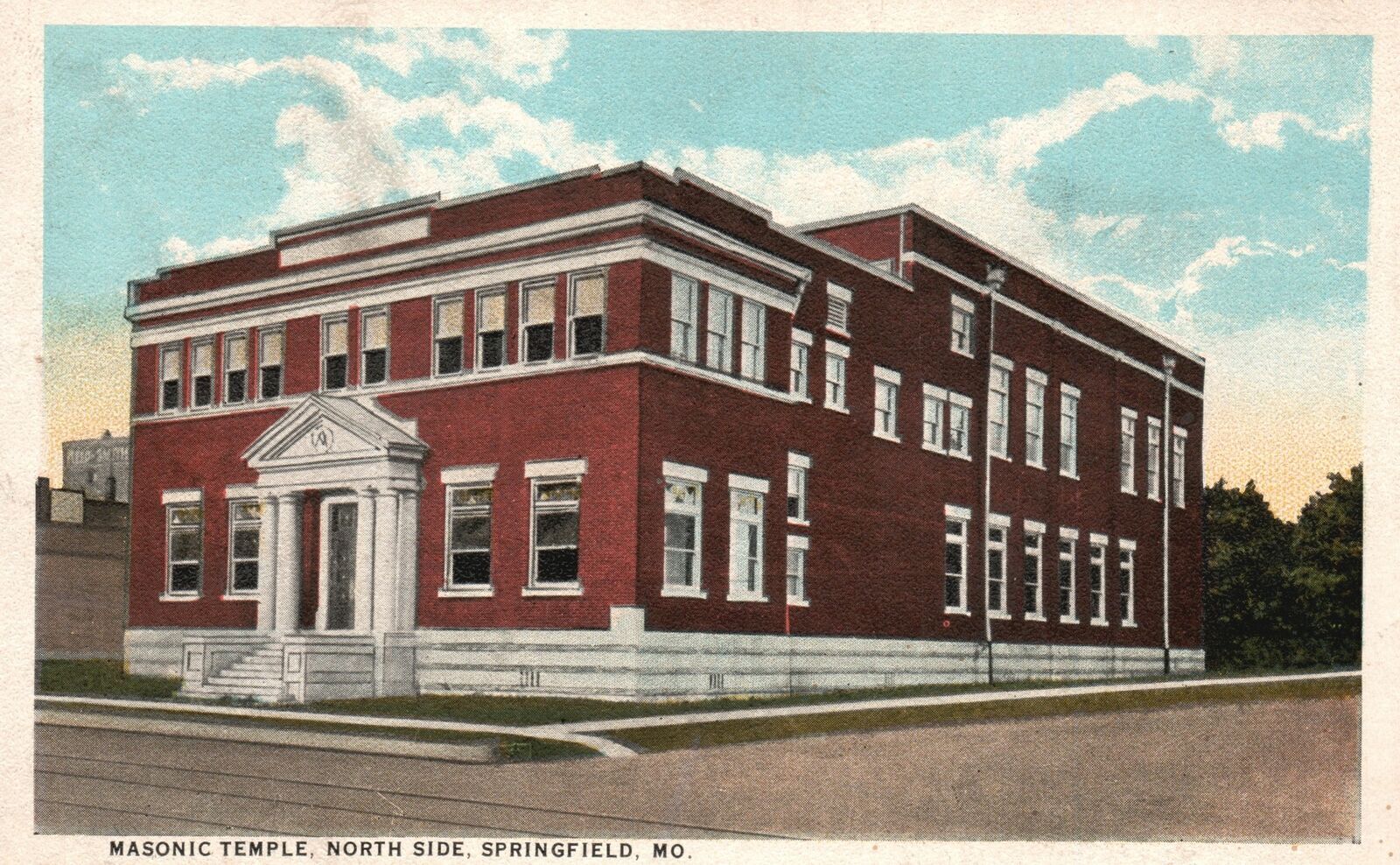 Vintage Postcard 1920's Masonic Temple Bldg. North Side Springfield ...