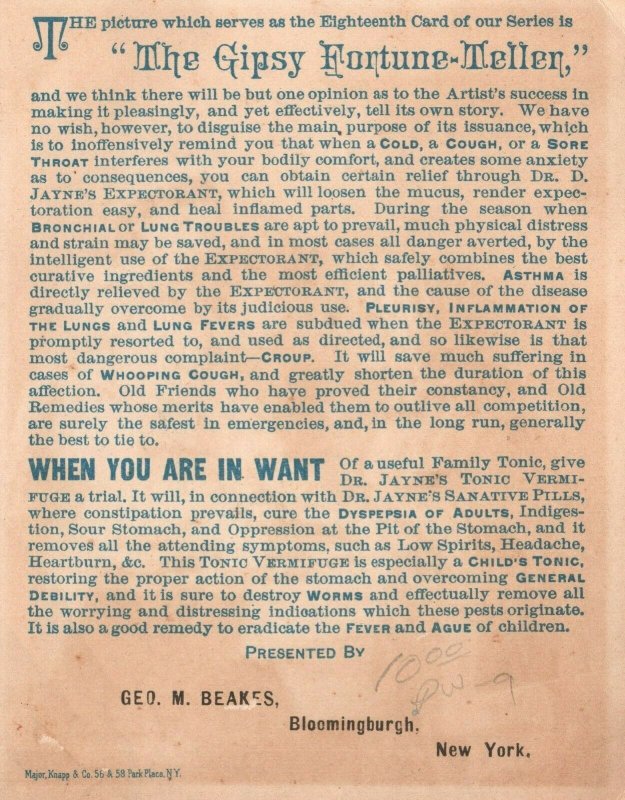 1880s-90s Older Gypsy Reading Girls Palm Fortune Teller Geo Beaks Trade ...