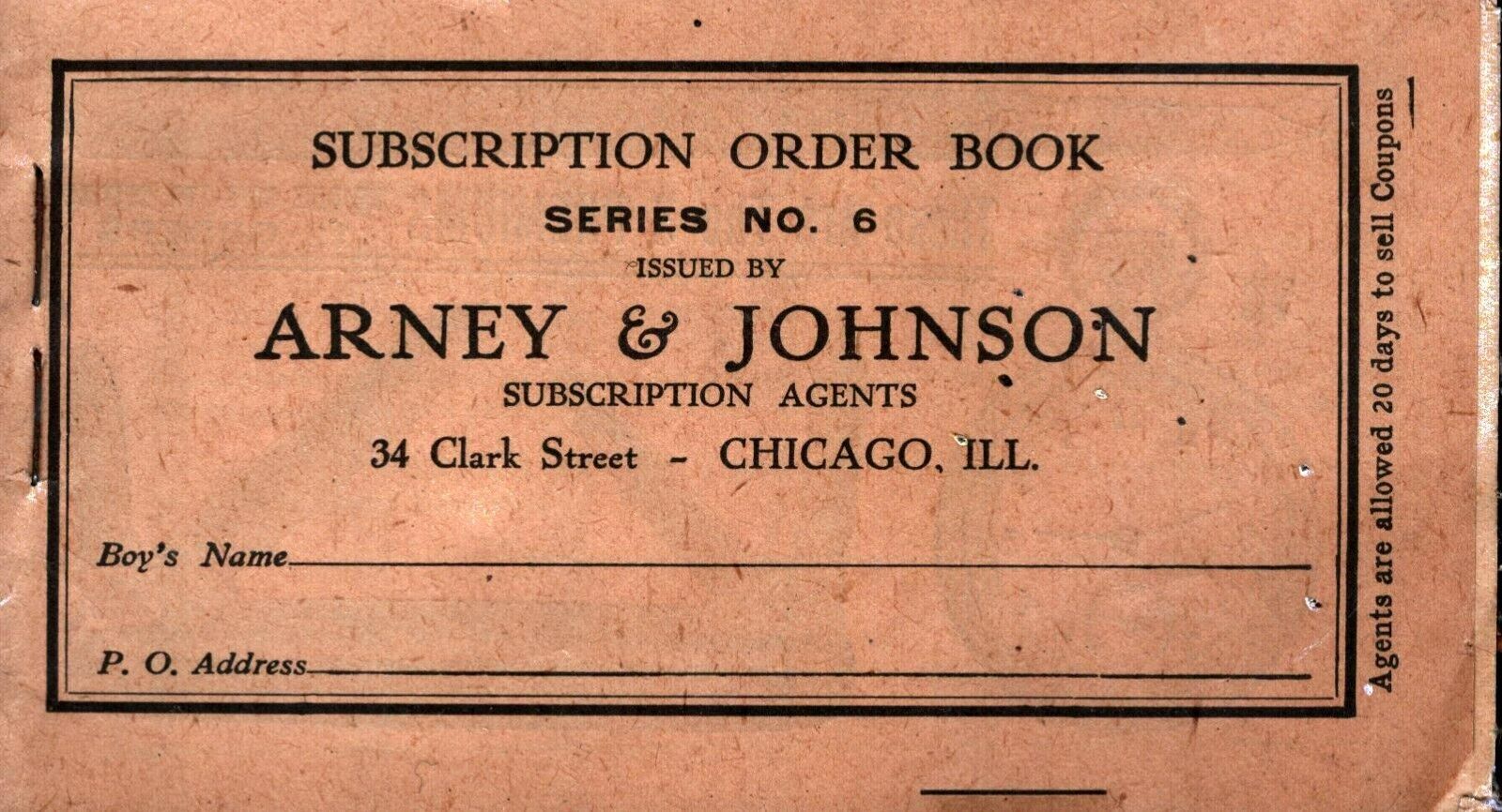 Vintage Woman's World Magazine Subscription Order Book Arney & Johnson ...