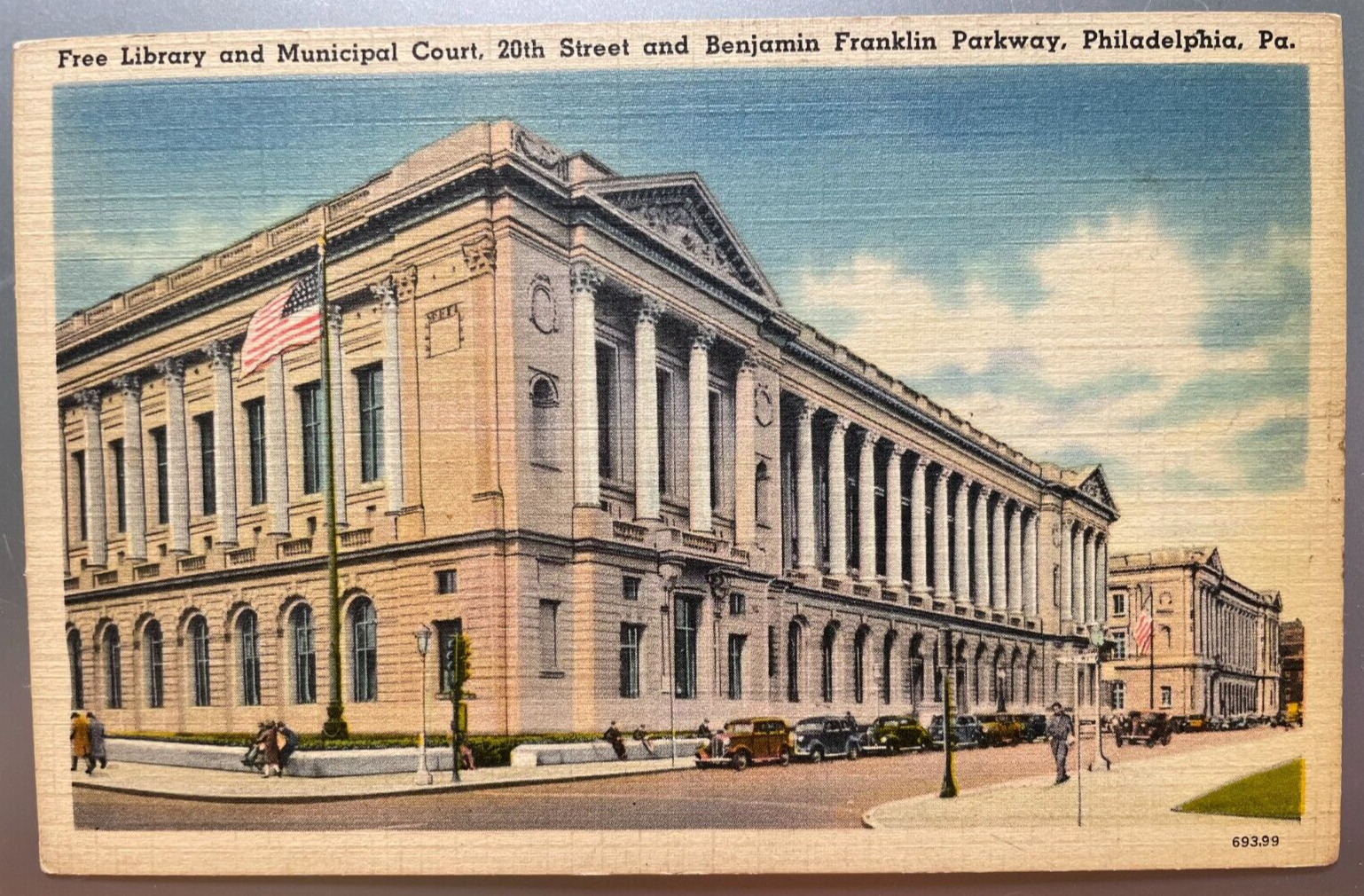 Vintage Postcard 1930-1945 Free Library-Municipal Court, Philadelphia ...