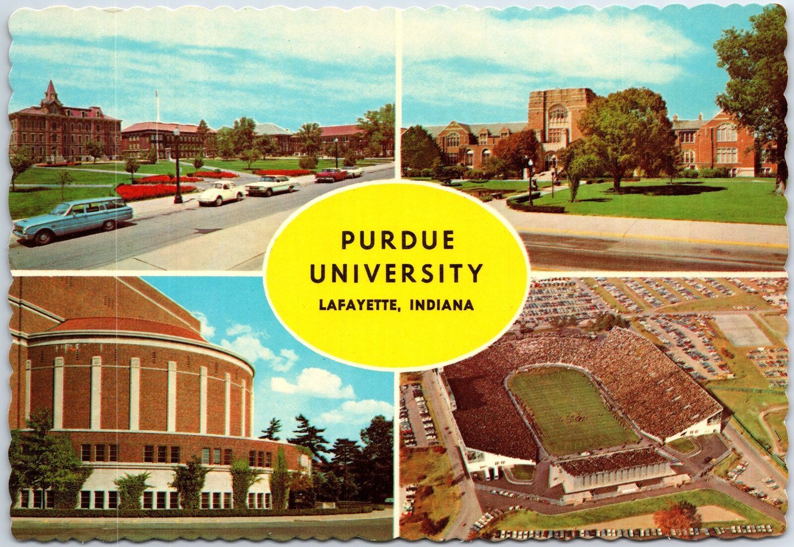 Vintage Continental Size Postcard Views of Purdue University Lafayette ...