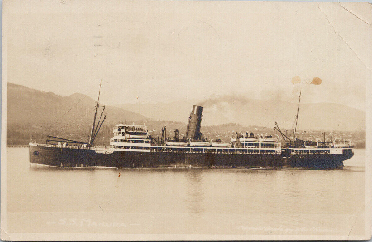SS "Makura' Steamer British Columbia Real Photo Postcard G57 *as is ...