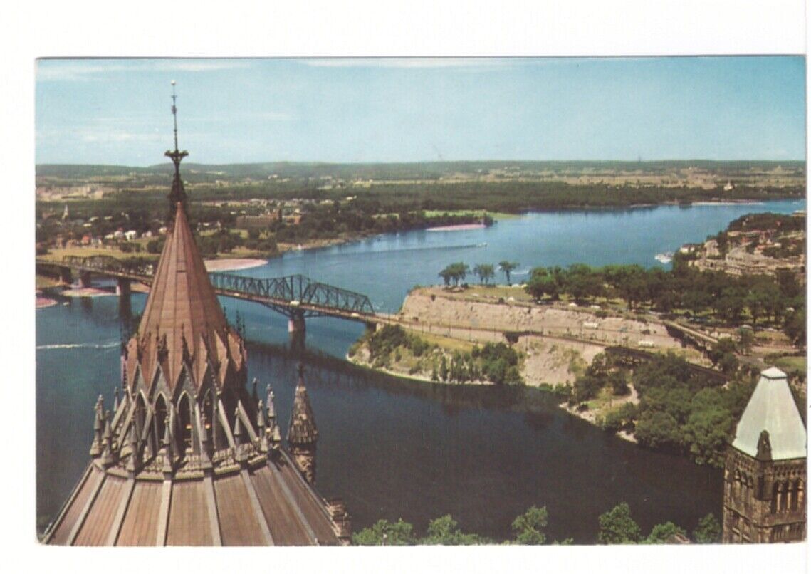 Ottawa River From Peace Tower, Ottawa, Ontario, Vintage 1958 Chrome ...