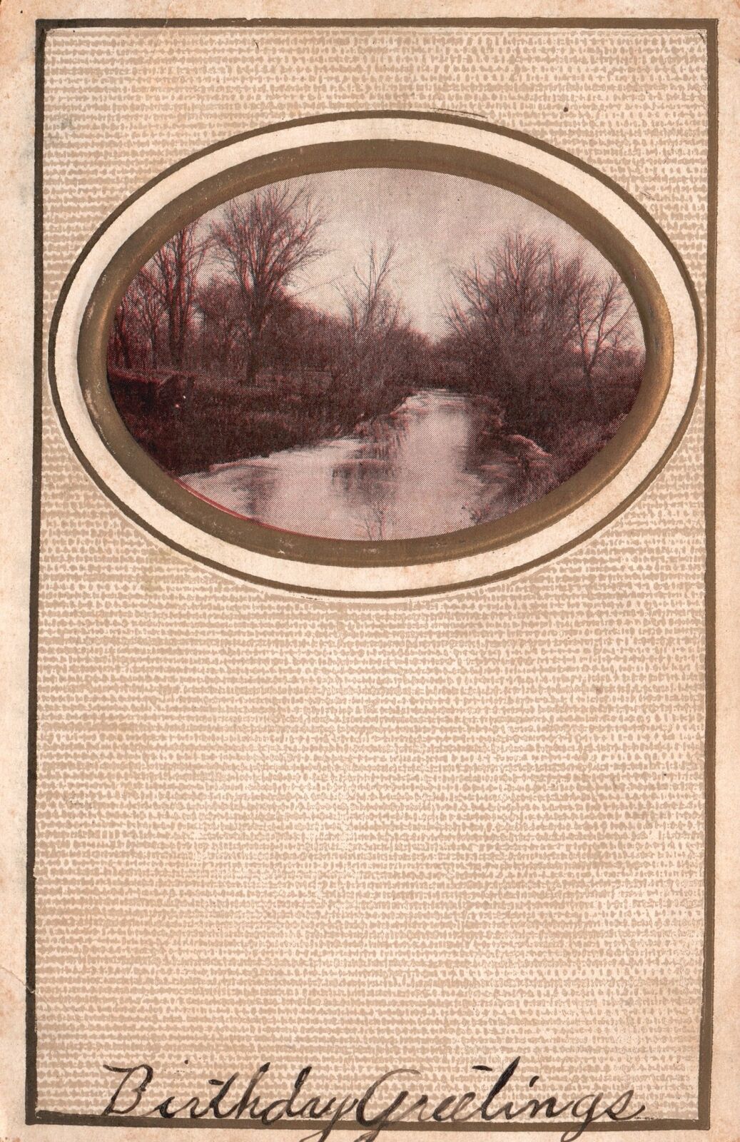 Vintage Postcard Birthday Greetings Landscape Design Lake Trees Wishes ...