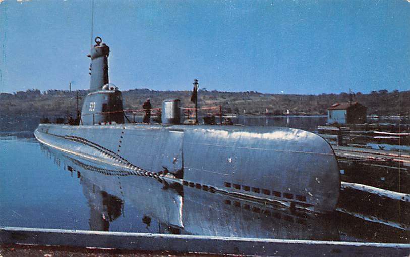 Guppy submarine at the submarine base New London, Connecticut, USA ...