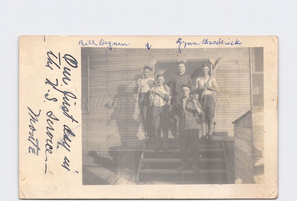 Rppc Real Photo Postcard Group of Young MEN Newly Enlisted in U.S ...
