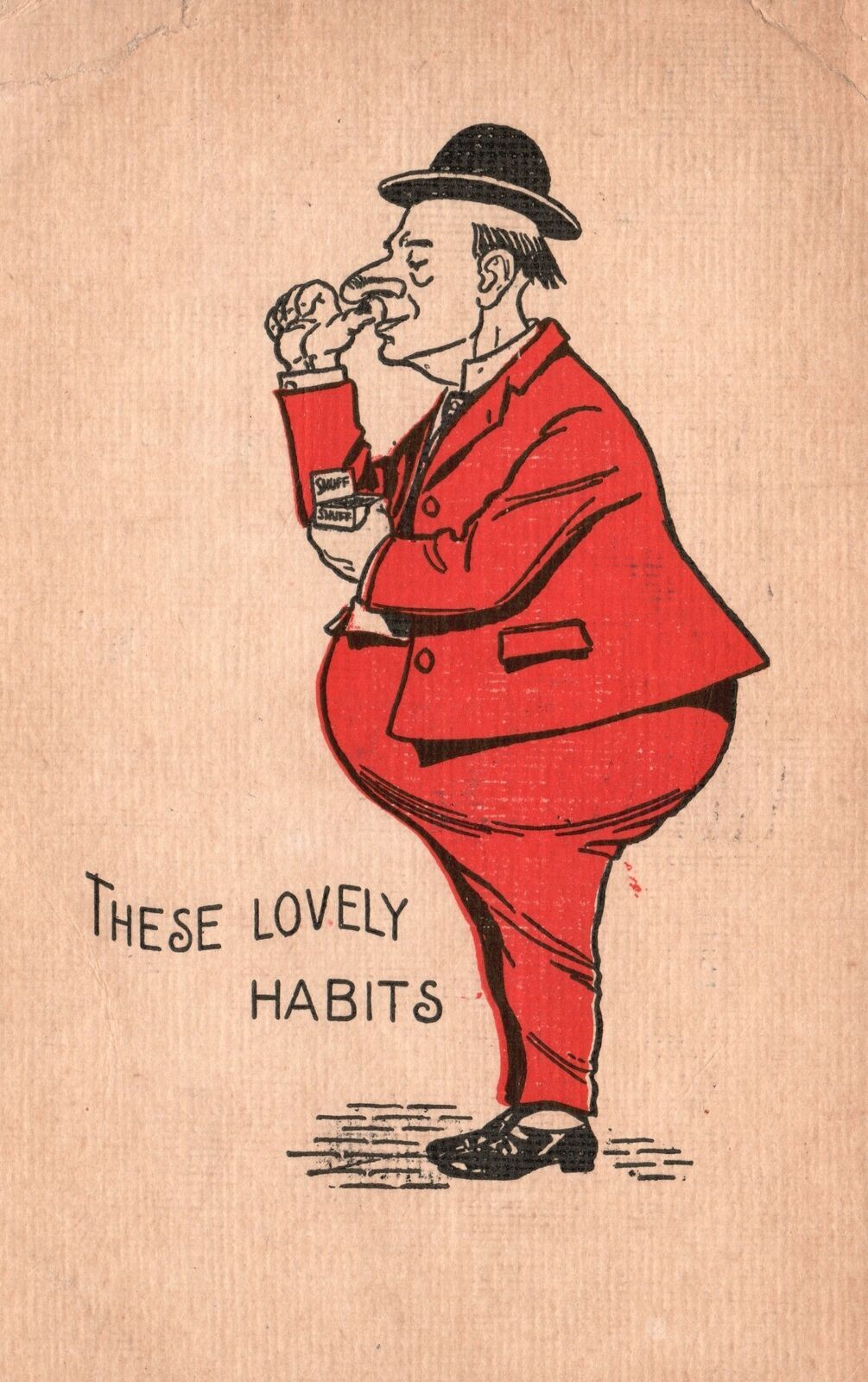 Vintage Postcard 1909 These Lovely Habits Old Man with Hat Smelling ...
