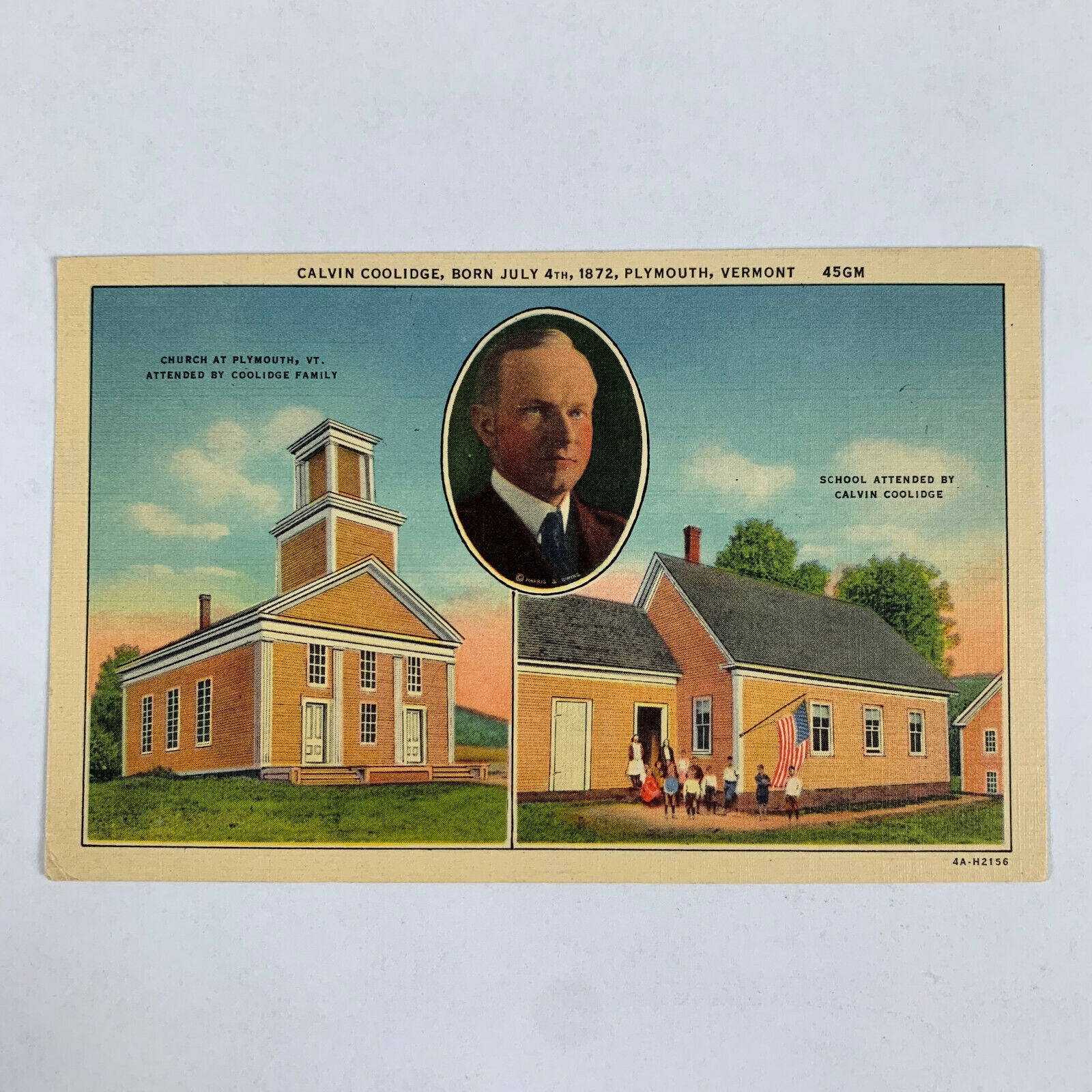 Postcard Vermont Plymouth VT Calvin Coolidge 1940s Linen Unposted ...