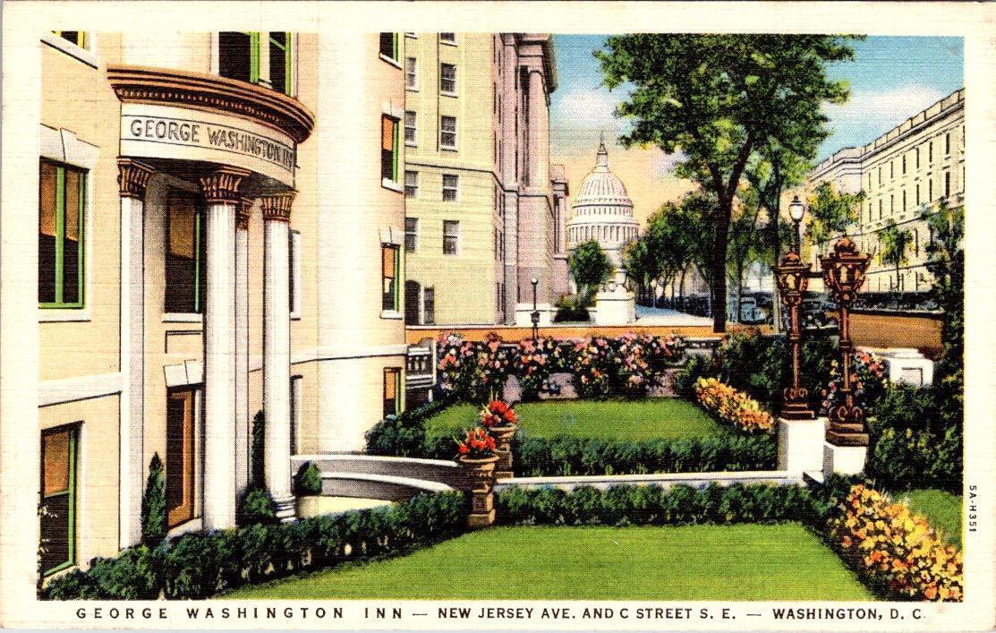 Washington, D.C. ~ GEORGE WASHINGTON INN Capitol Hill Hotel ca1940's ...