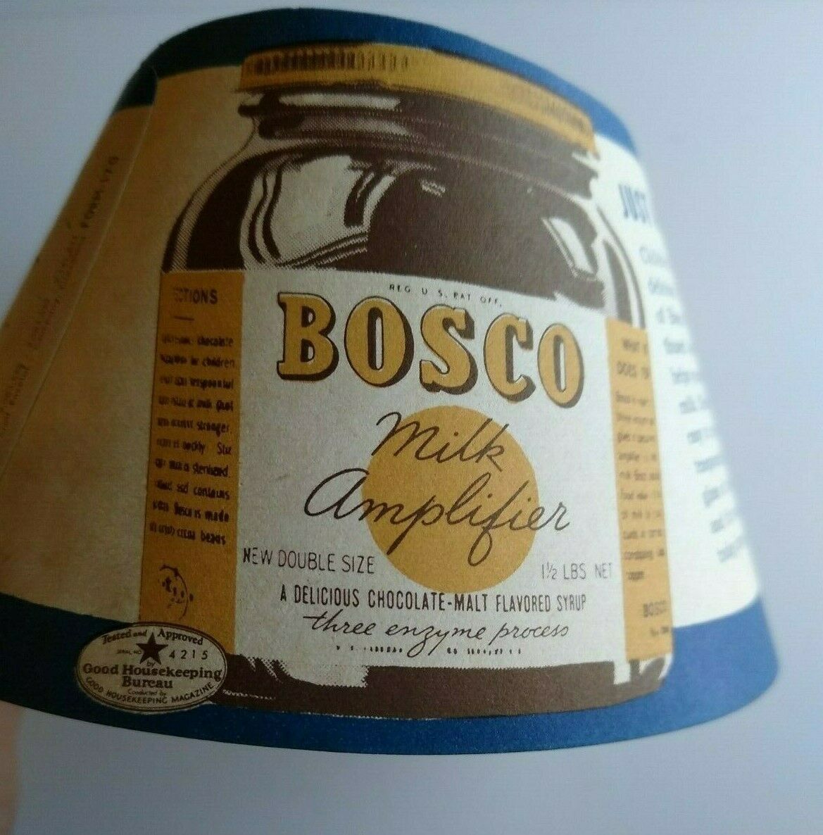 Vintage 1940s Bosco Syrup Milk Bottle Collar Original Dairy Advertising ...